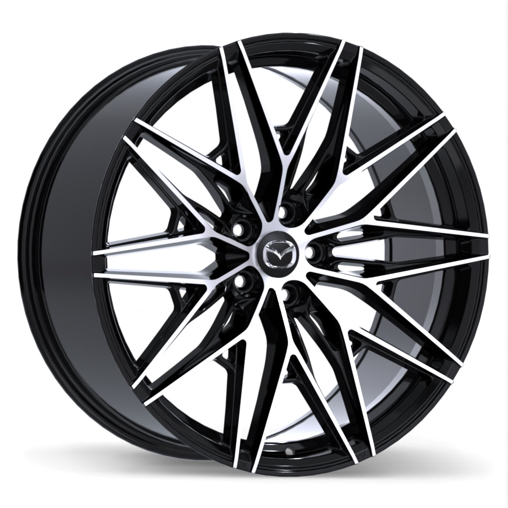 Mazda M016 Alloy Wheel (Gloss Black w/ Machined Face) — 17", 19", 21 ...