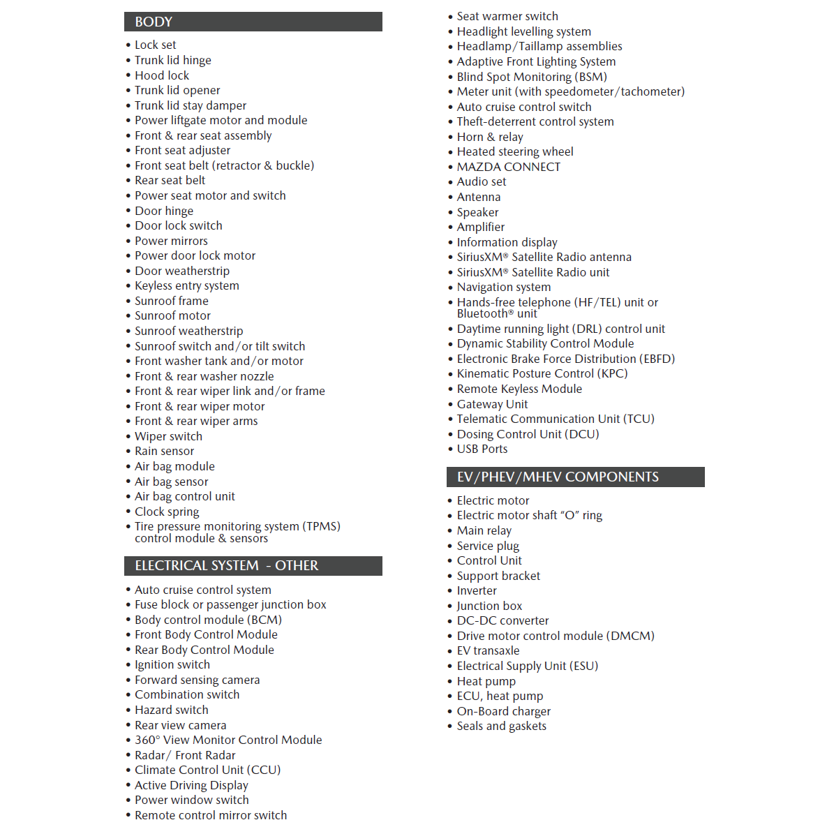 Mazda Added Protection - Mazda Shop | Genuine Mazda Parts and ...