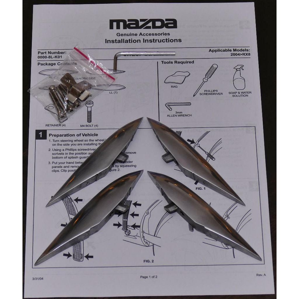 Polished Aluminum Fender Vent Strakes | Mazda RX-8 (2004-2008 ...